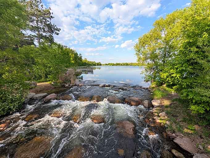Water rushing over ancient rocks like nature's own theme park&mdash;no admission fee, no long lines, just pure Minnesota magic.