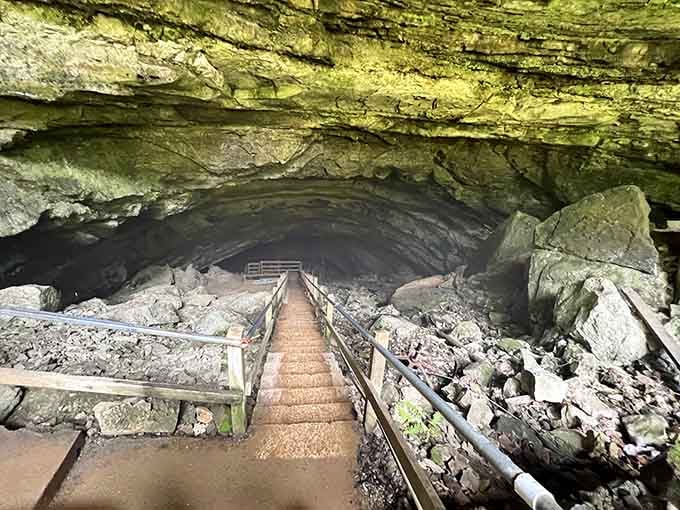 That moment when you realize the entrance to another world is just a staircase away from downtown.