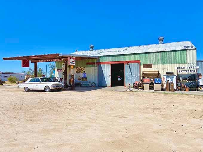 This roadside treasure looks like it materialized from a time traveler's garage sale along Route 66.