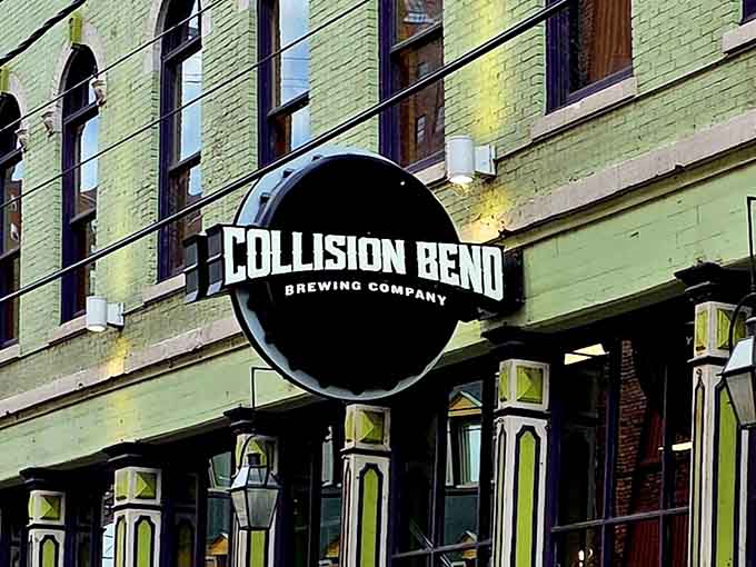 That circular sign hanging proud tells you everything: serious beer lives here, and it's waiting for you.