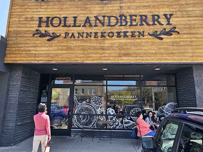 Another angle reveals more cozy seating and that reclaimed wood wall begging to be your breakfast backdrop.