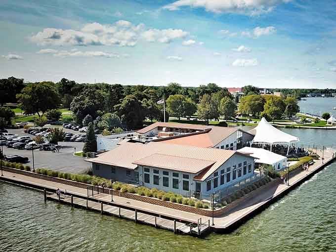 Rising from Lake Macatawa like a nautical dream, this waterfront gem proves Michigan doesn't need ocean views to impress.