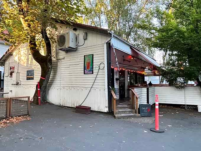 That weathered exterior isn't a bug, it's a feature at this legendary Portland sandwich sanctuary.
