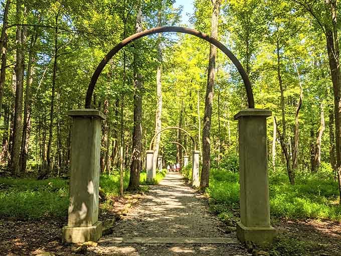 The gateway to forgotten dreams, where rusted letters spell out adventures that once drew thousands seeking escape.