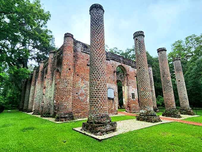 Those towering columns reaching skyward like they're still trying to hold up heaven itself.