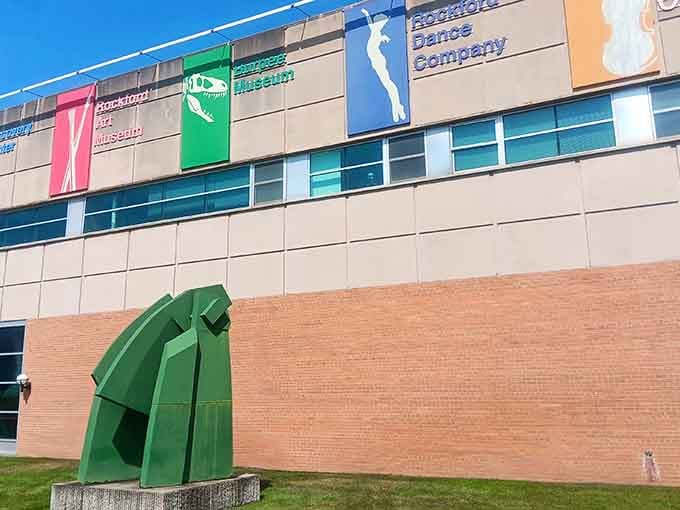 That green sculpture outside isn't just art, it's a beacon calling all curious minds to adventure.