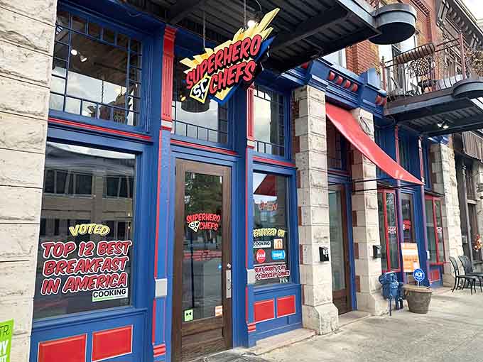 Comic book colors meet small-town charm where Main Street decided boring was officially canceled for good.