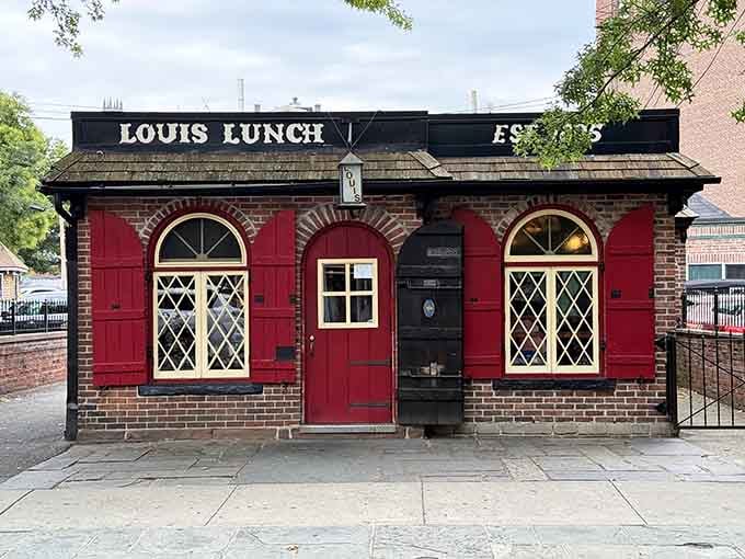 That red brick facade and those arched windows aren't trying to look vintage, they just are authentically timeless.