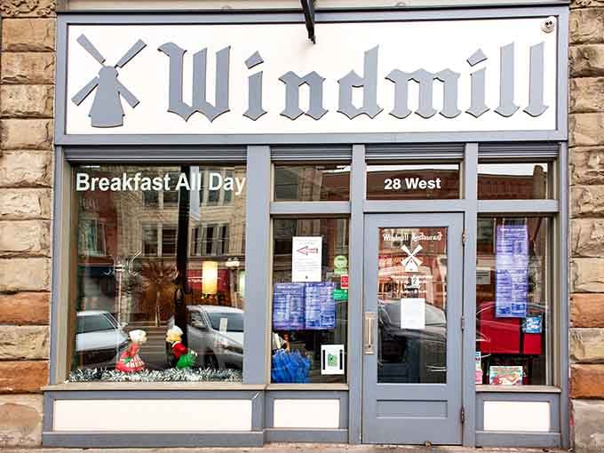 The storefront promises "Breakfast All Day" in letters that speak directly to your soul and stomach.