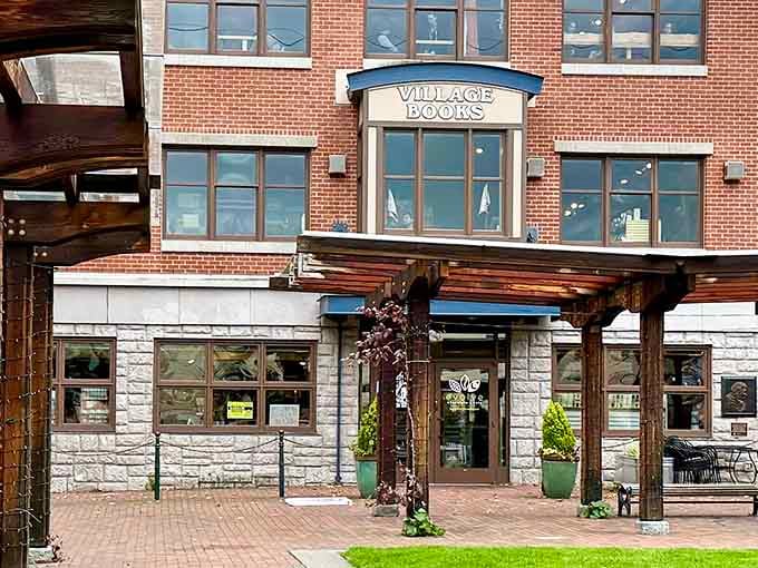 Village Books and Paper Dreams exterior invites book lovers into Fairhaven's most beloved independent bookstore destination.