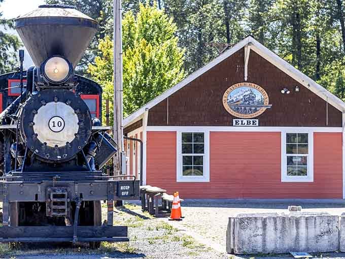 That gleaming locomotive and charming red depot prove that some things only get better with age and character.