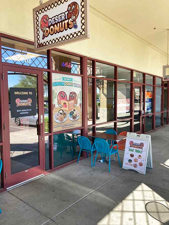 That cheerful storefront promises exactly what's inside: pure, unadulterated donut joy waiting to transform your morning into something magical.