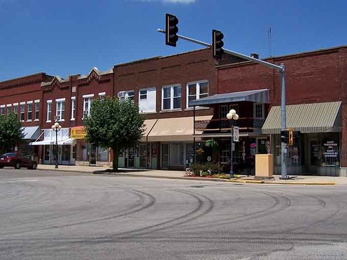 Classic small-town America with a twist: those brick buildings hide some seriously oversized surprises around every corner.