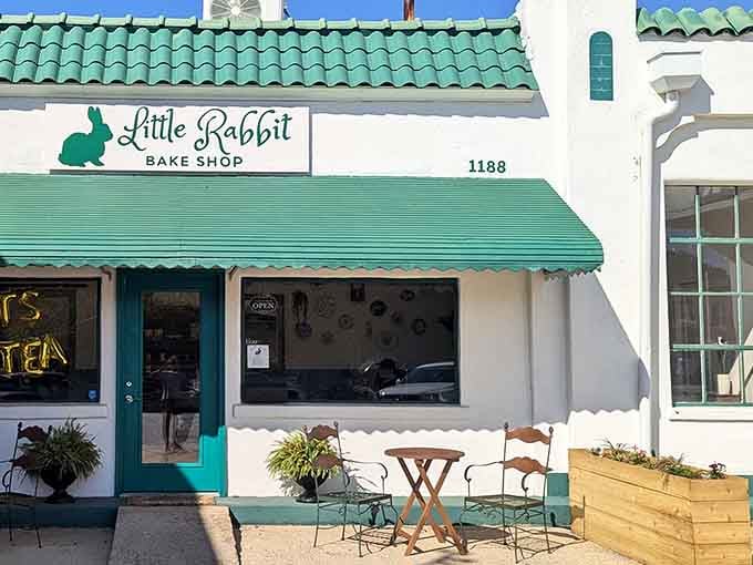 That turquoise awning is like a beacon calling all pastry lovers to their happy place in Covington.