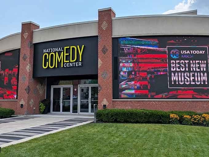 That bold yellow "COMEDY" sign isn't just welcoming you, it's practically giving you a standing ovation before you even walk in.