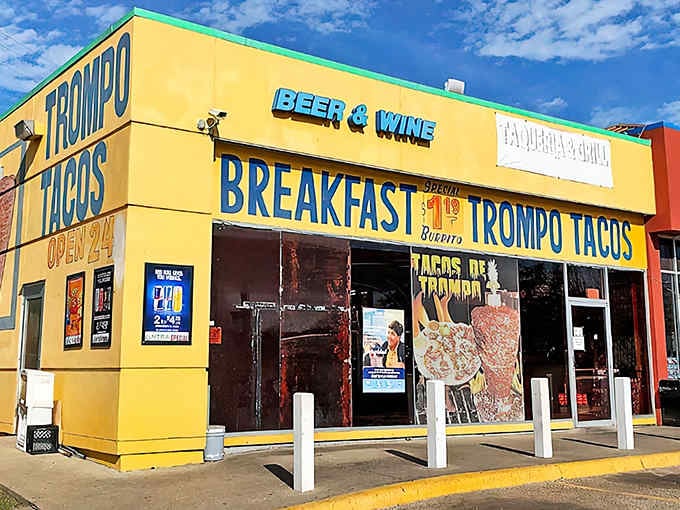 That cheerful yellow exterior isn't just paint, it's a beacon calling you to taco paradise.
