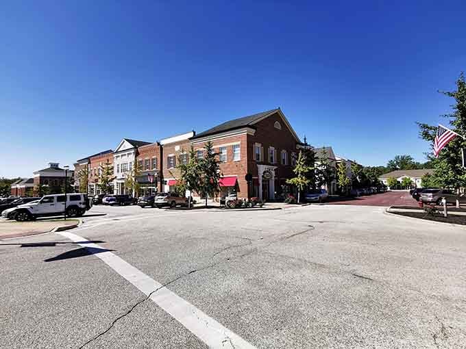 A charming Main Street lined with brick storefronts and tree-shaded sidewalks&mdash;small-town America at its finest.