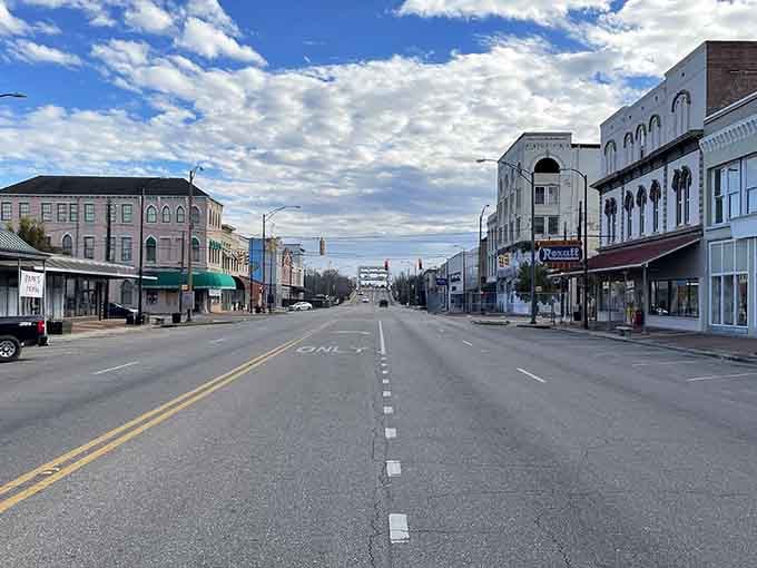 Wide open streets and historic buildings that look like they're waiting for their close-up in a time travel movie.