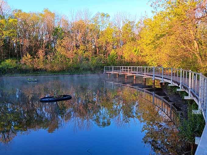 Early morning mist rising off the springs creates a scene so peaceful, even your stress has stress relief.