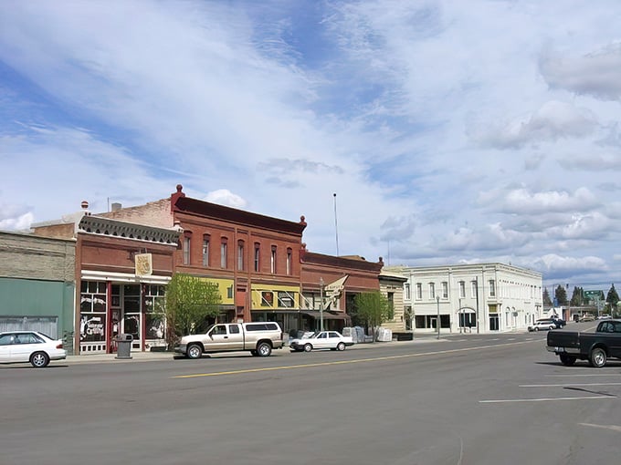 Historic storefronts line the street like a perfectly preserved postcard from America's better-behaved past.