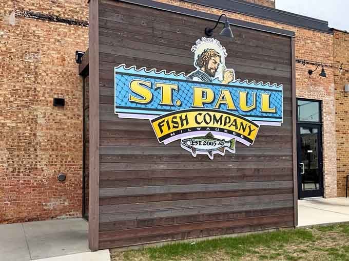 That colorful sign with the cheerful fish mascot is your beacon to seafood paradise in Milwaukee's Third Ward.
