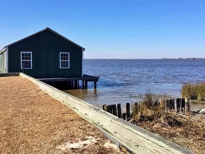 That boathouse on Back Bay proves that sometimes the best waterfront real estate is the kind you can't drive to.
