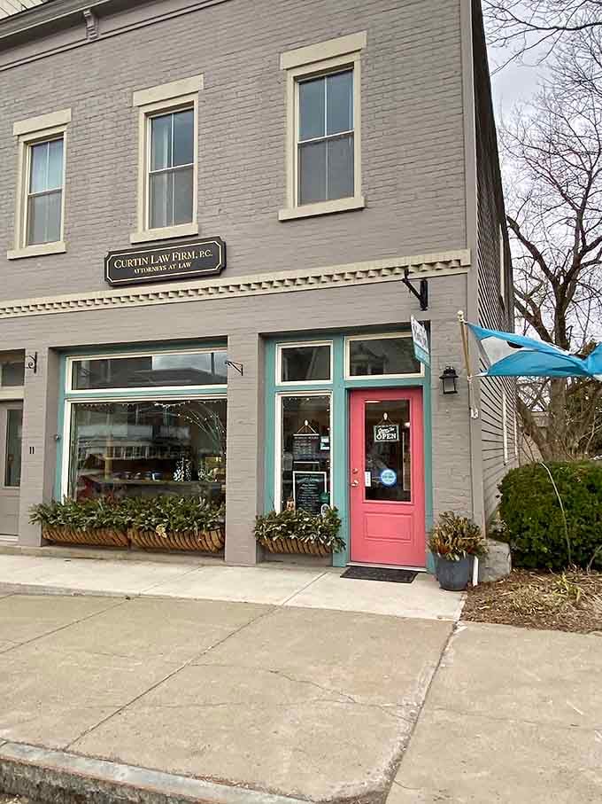 That pink door isn't just charming, it's your gateway to carb-based happiness in downtown Cazenovia.