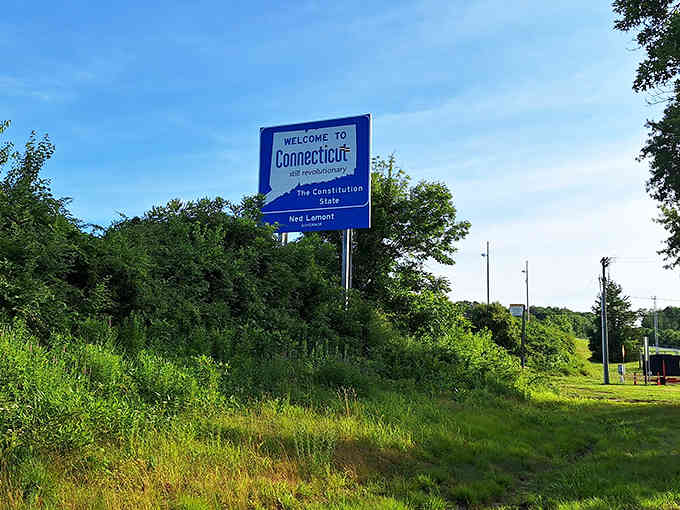 That blue sign hits different when you've been stuck in traffic since the Triassic Period.