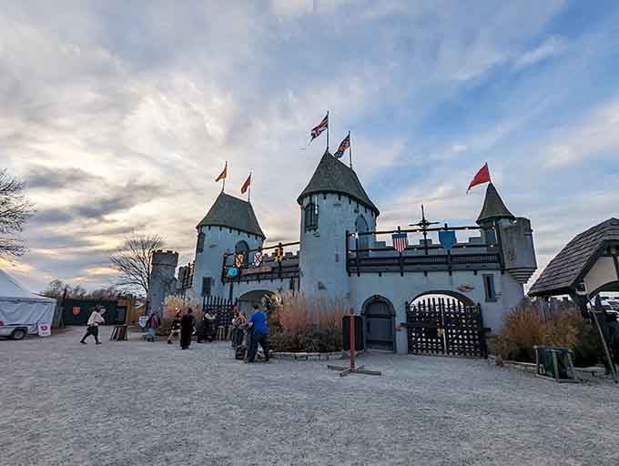 Those castle turrets against twilight skies prove fairy tales don't need Cinderella's castle to work their magic.