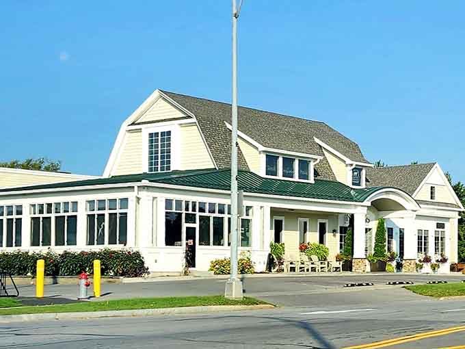 The building's charm matches the lakeside setting perfectly, like they were always meant to be together.