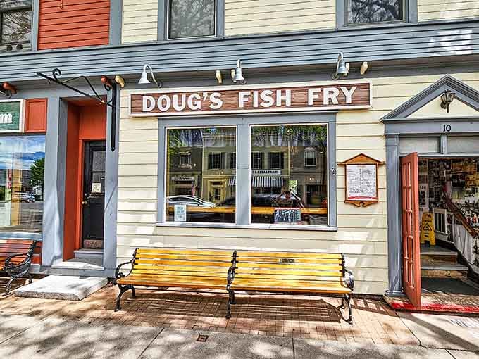 Doug's wears its small-town pride like a badge, complete with benches for contemplating your upcoming food coma.