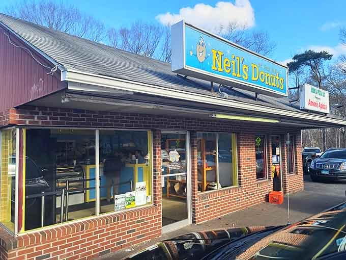 That cheerful blue and yellow sign isn't lying when it promises "Hot! Fresh! Good!" on a Wallingford morning.