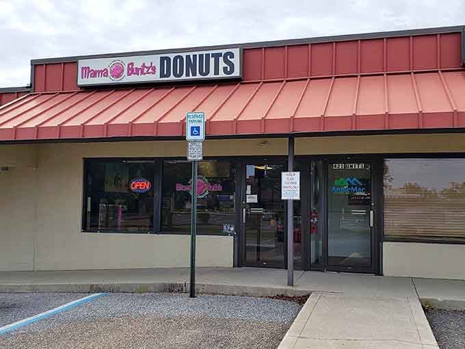 That red metal roof is hiding some serious donut magic inside &ndash; your GPS is about to become your best friend.