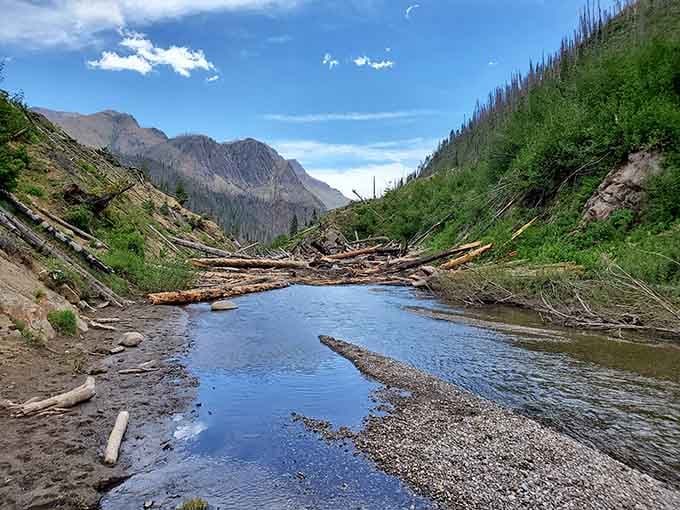 Hot spring water mingles with river current, creating the ultimate choose-your-own-adventure bathing experience right here.