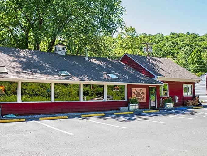 That red exterior isn't just paint, it's a beacon calling barbecue lovers from every corner of Connecticut.