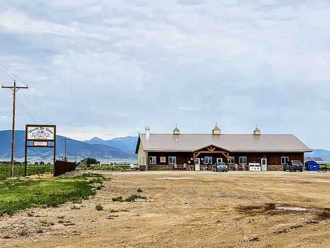 Mountains frame the horizon while this unassuming bakery sits ready to change your definition of portion sizes forever.