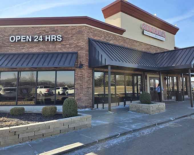 The "OPEN 24 HRS" sign isn't just a promise, it's a lifeline for anyone who needs breakfast at 3 AM.