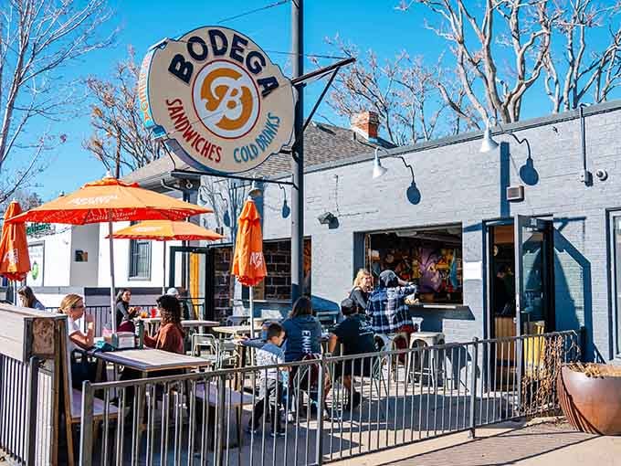 Enjoy the beautiful weather at Odie B in Sunnyside where the friendly atmosphere makes every neighborhood visit truly special today.