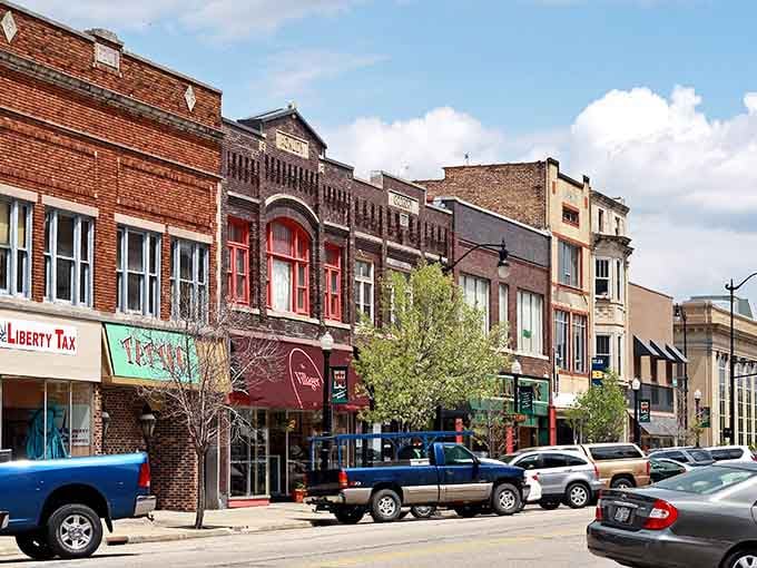 Historic downtown Beloit shows off its architectural charm, where every building has a story and parking spots actually exist.