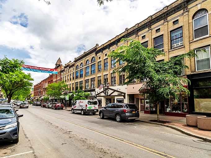 Historic buildings with actual personality line streets where neighbors still wave instead of avoiding eye contact.