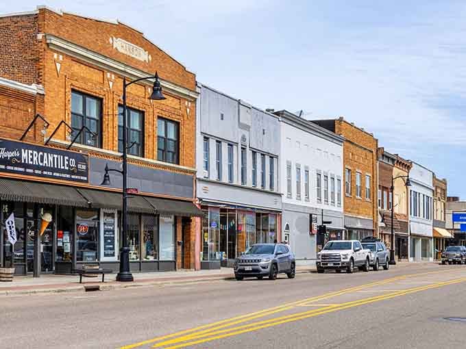 Classic storefronts line streets where parking spots outnumber traffic jams, and your biggest decision is which shop first.