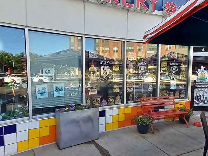 That colorful exterior isn't just eye-catching—it's basically a neon sign saying "happiness lives here, come on in!"