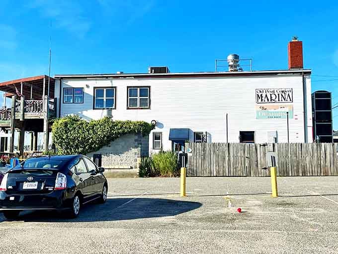 The unassuming exterior hides waterfront treasures that'll make you forget every landlocked restaurant you've ever visited.