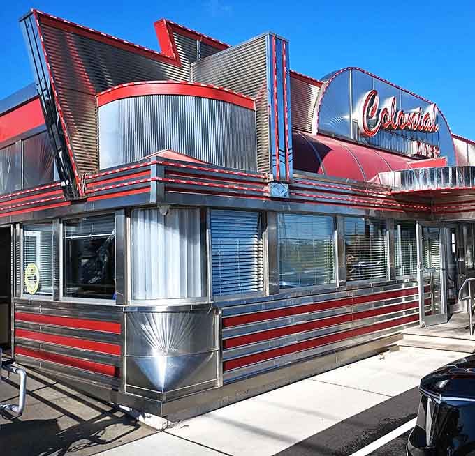 That gleaming chrome exterior isn't just architecture, it's a love letter to America's golden age of diners.