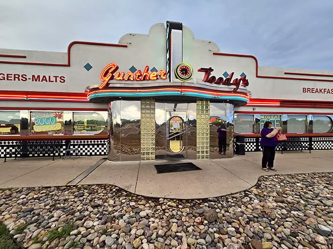 That Art Deco exterior isn't just for show; it's a promise of the time-traveling feast waiting inside.