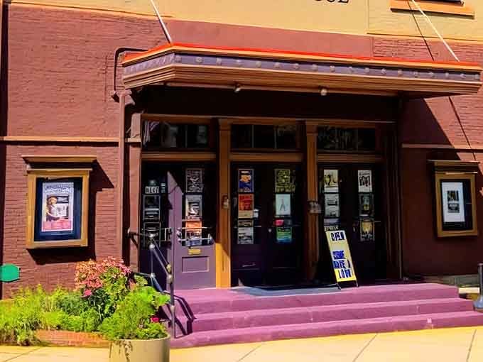 The Mauch Chunk Opera House welcomes you with those iconic purple steps and a promise of unforgettable entertainment ahead.