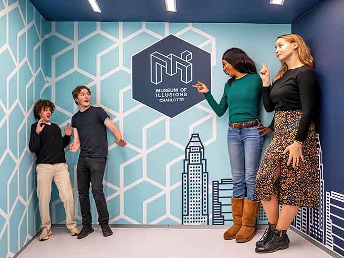 Your brain's first official complaint starts right here at the entrance to Charlotte's most delightfully confusing destination.