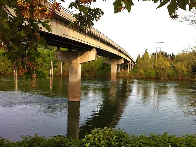 The Willamette River reflects the sky like nature's own mirror, creating twice the beauty for your viewing pleasure.