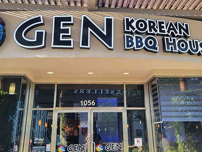 The storefront promises what's inside: a temple of tabletop grilling where you become the pitmaster extraordinaire.