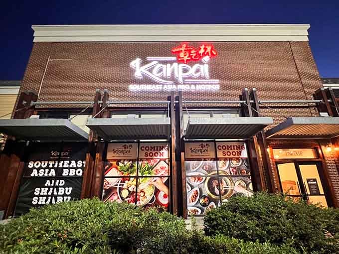 That glowing sign isn't just calling you in, it's practically singing a siren song of unlimited eating possibilities.